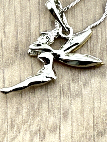 Tinkerbell Pendant Pink Crystal Rhinestone Necklace 16" Tinker Bell ...
