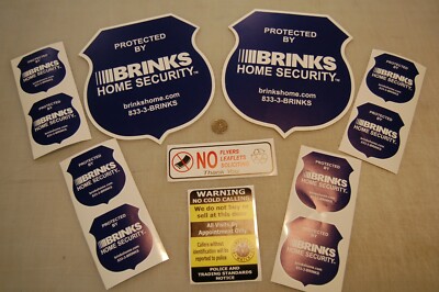 New Look BRINKS BURGLAR 2 security yard sign 8 +2 bonus sticker HOME ...