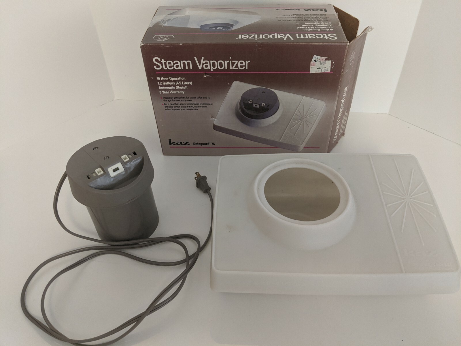 Vintage Kaz Safeguard 76 Steam Vaporizer Humidifier 1.2 Gallon Colds ...