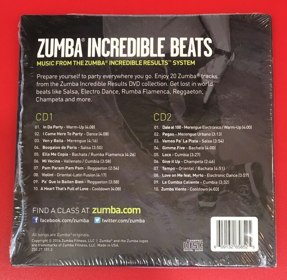 ZUMBA INCREDIBLE BEATS [Digipak] by VARIOUS ARTISTS (2 CDs, 2014 -Zumba ...