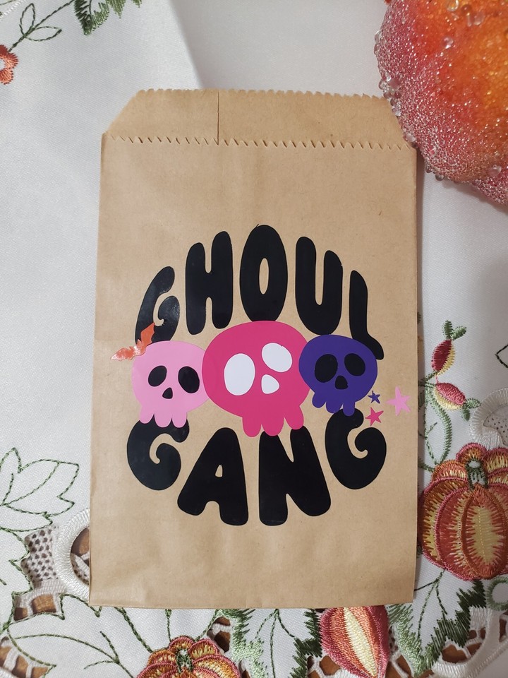 10 Pcs Ghoul Gang Retro Ghost Halloween Treat Bags Kraft Paper Candy ...