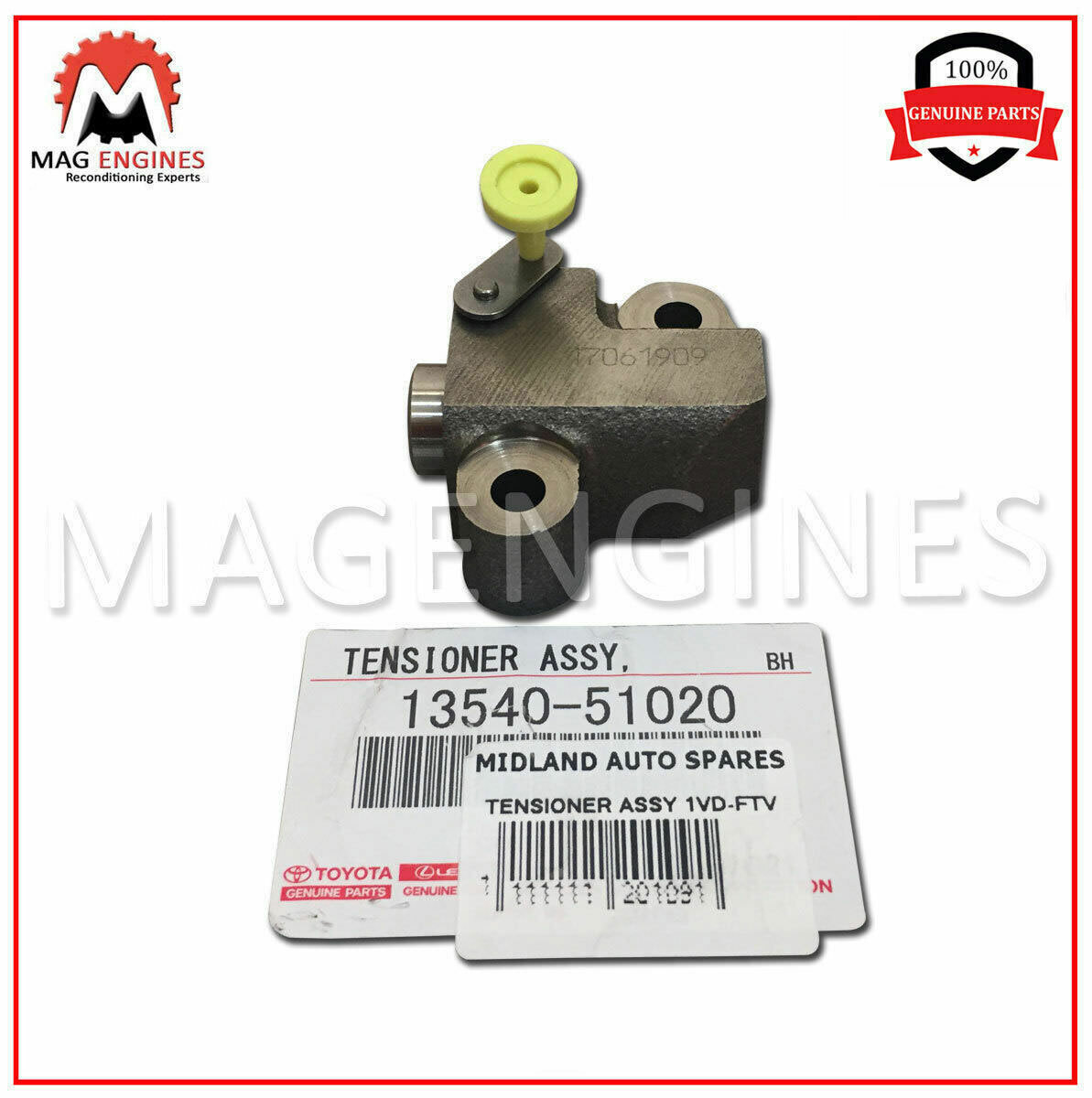 13540-51020 GENUINE OEM CHAIN TENSIONER ASSY FOR 1VD-FTV LAND CRUISER ...