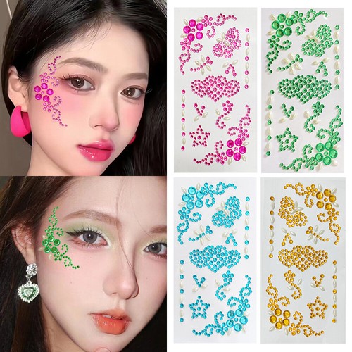 Face Tattoo Body Art Facial Rhinestone Sticker Face Decoration Creative ...