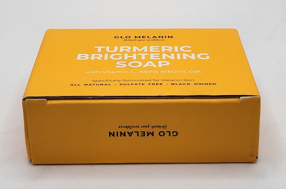 GLO MELANIN Turmeric Brightening Soap Bar - Evens Skin Reduces Dark ...