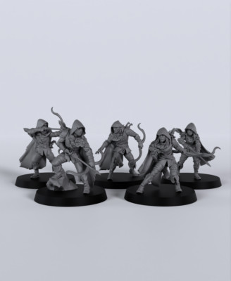 Elf Ranger Archer Squad Titan Forge Miniature Dungeons and Dragons Mini ...