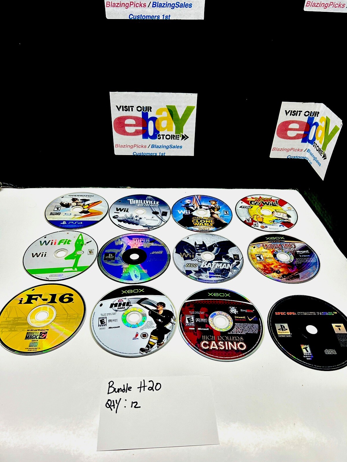 Lot of 12 PS1/xbox/CD-ROM /Pc/WII PS1 VIDEO GAMES WHOLESALE BULK ⭐️Disc ...
