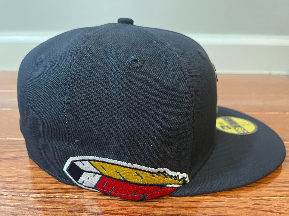 Cleveland Indians MLB New Era Chief Wahoo Feather Patch 59Fifty Fitted ...