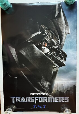 “TRANSFORMERS” ORIGINAL DS movie poster - 27x40 2007 - Megatron Destroy ...