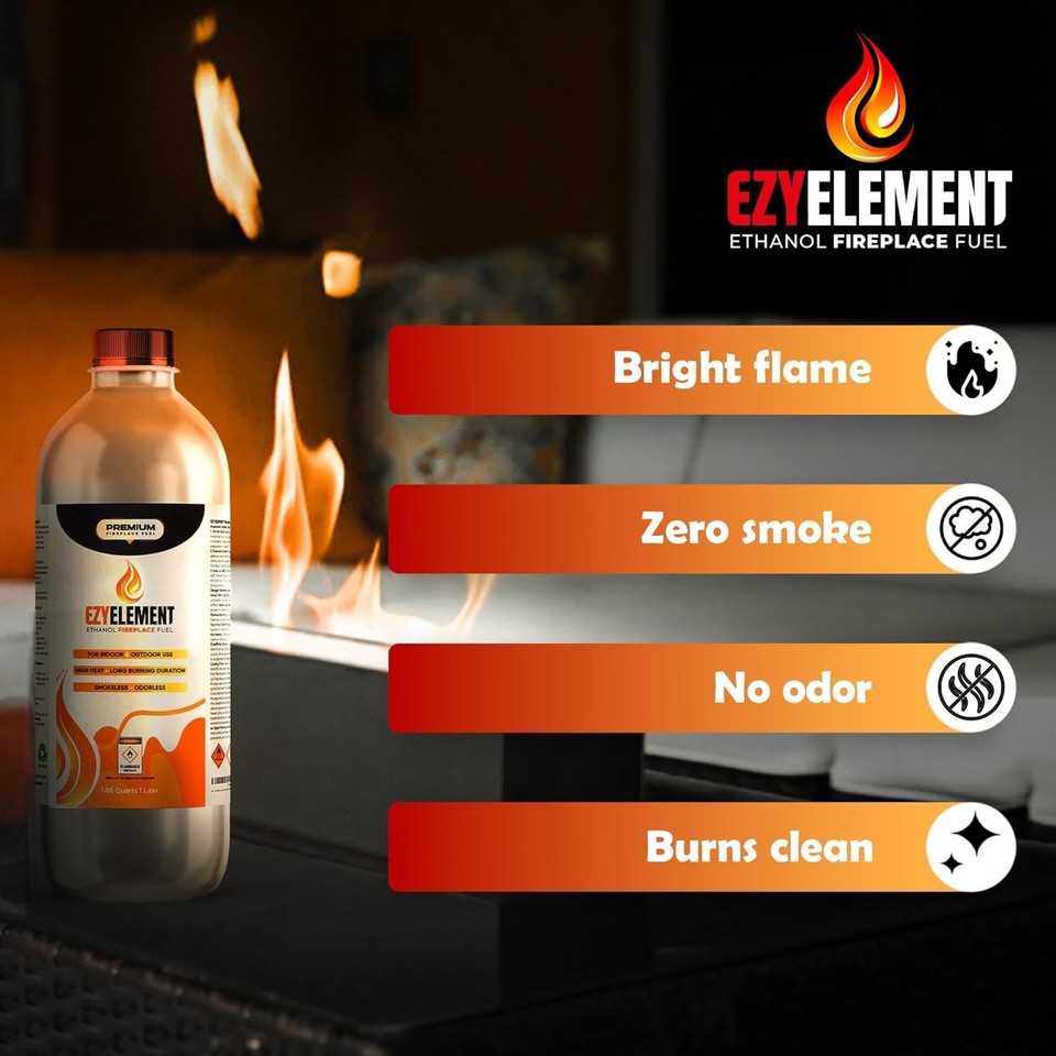 Premium Bioethanol Fireplace Fuel 3x1L – Clean Burning, Odorless ...
