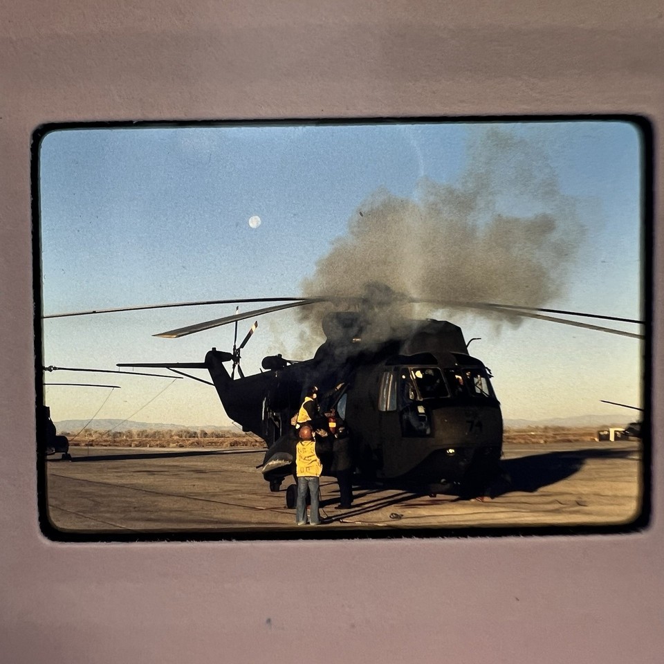 3x Original 35mm Photo Slides - US Navy Sikorsky S-61R Helicopter on ...