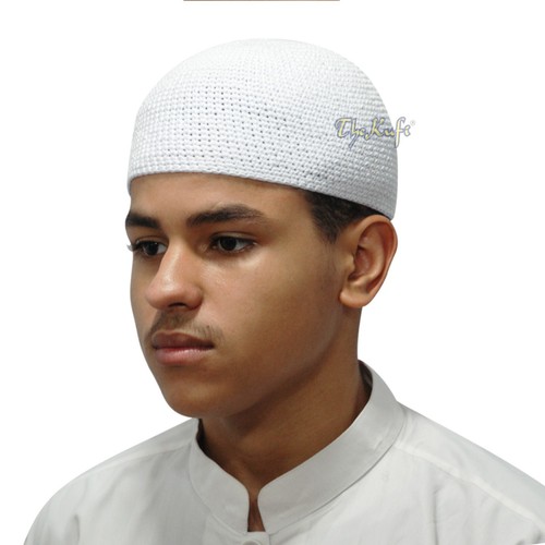 White Muslims Head Cover Kufi Skull Cap Hand-crocheted Cotton - Islam ...