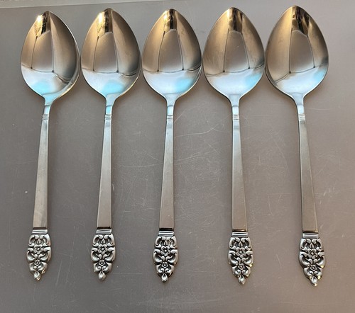 Set of 5 Oneida NORDIC CROWN Oval Soup Place Spoons 6 3/4" Deluxe ...