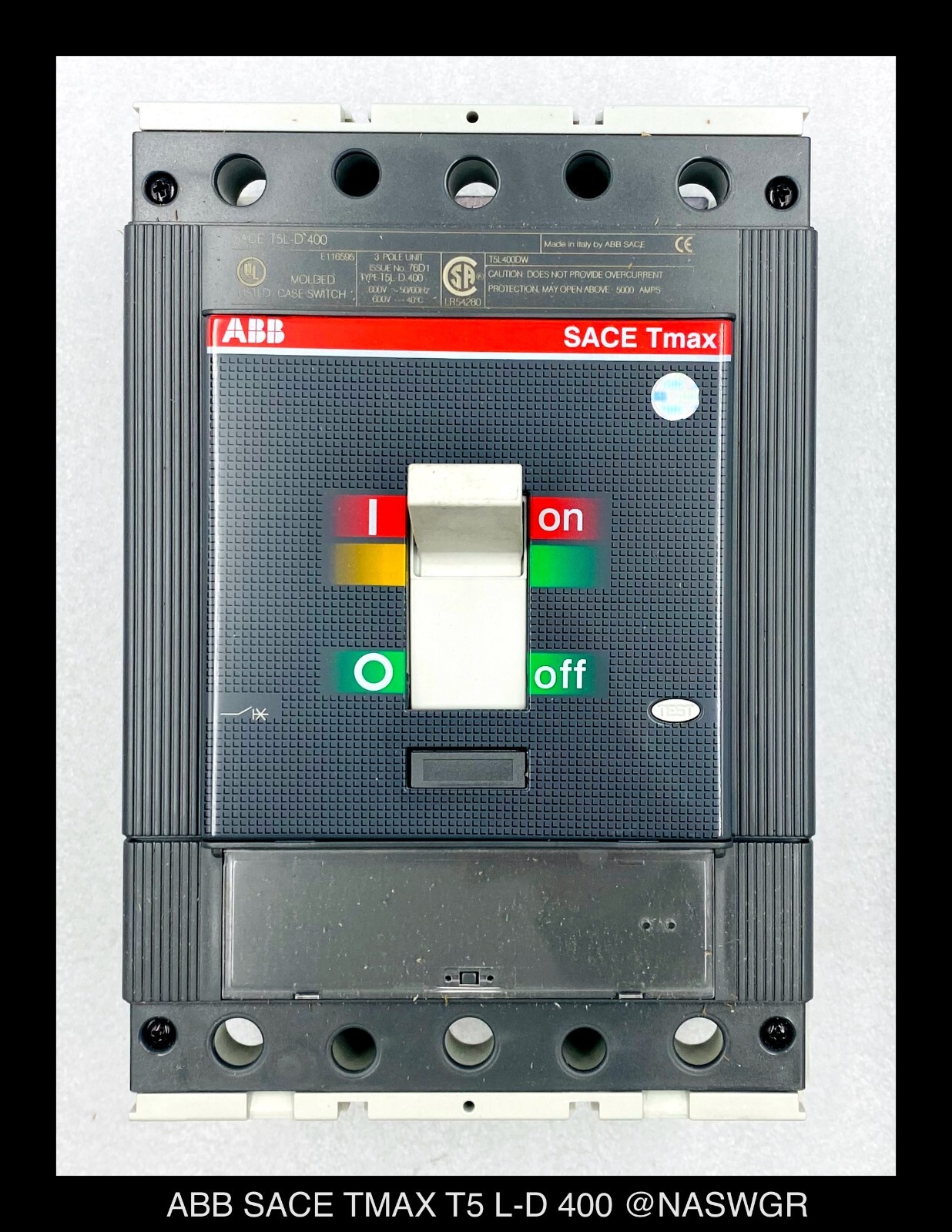 ABB Sace Tmax T5L400DW Molded Case Switch ~ 400 Amp - Unused Surplus w ...