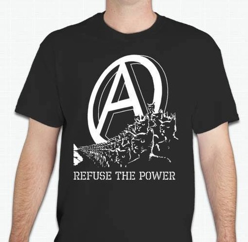 REFUSE THE POWER Anarchist cat kitty anarchy Protest Tee T shirt | eBay