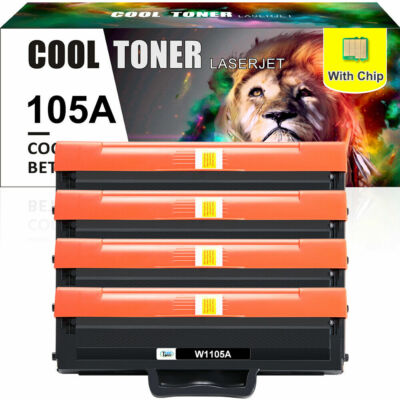 4 Pack Toner Compatible with HP W1105A 105A Laser MFP 137fnw 107a 107w ...