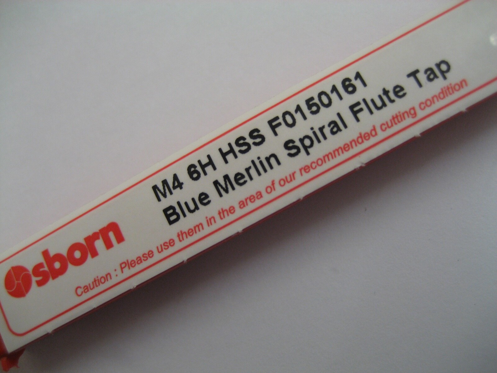 SPIRAL FLUTE TAP M4 x 0.7 BLUE MERLIN HSS ISO OSBORN EUROPA TOOL ...