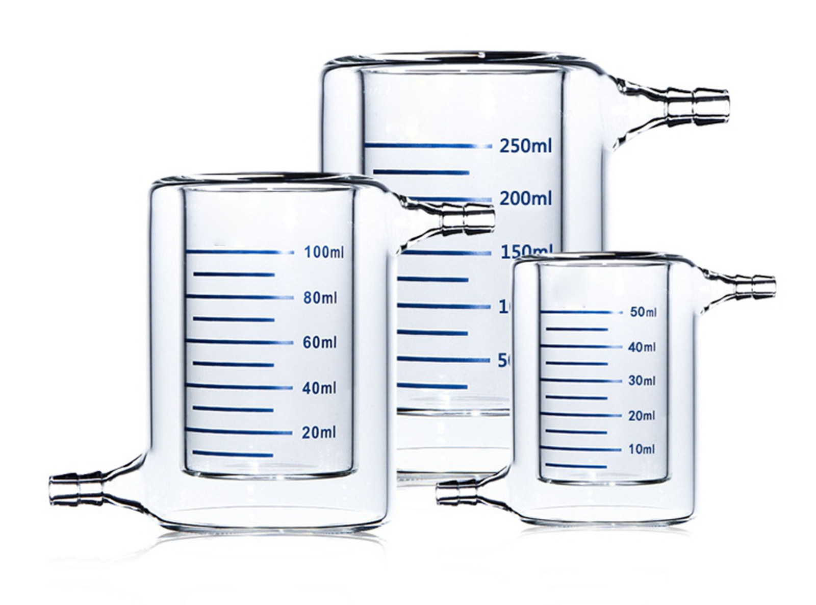 50-1000ML Double Layer Jacketed Beaker G3.3 Glass for Photocatalytic ...