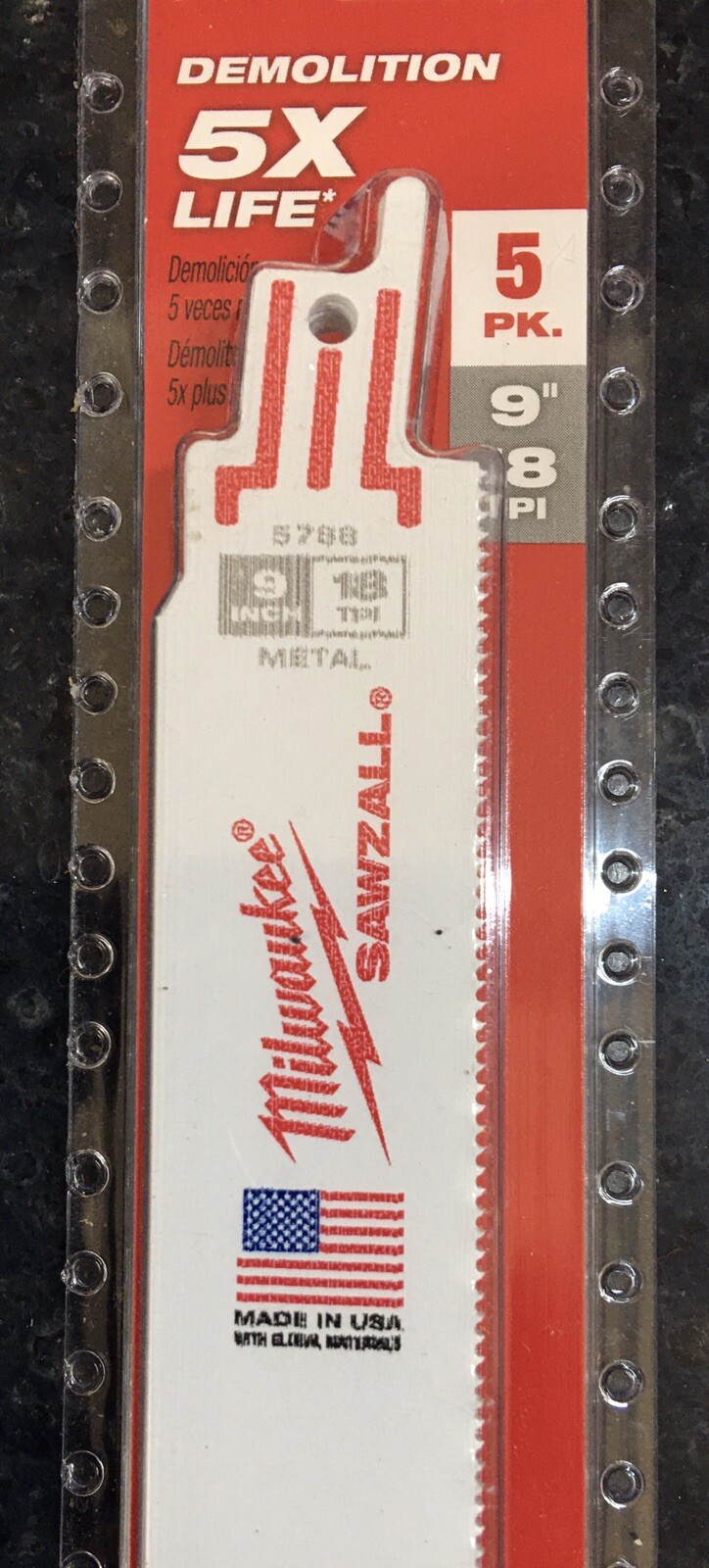 MILWAUKEE DEMOLITION 5X TORCH Sawzall 9" 18 TPI 5 PACK #48-00-5788 USA ...