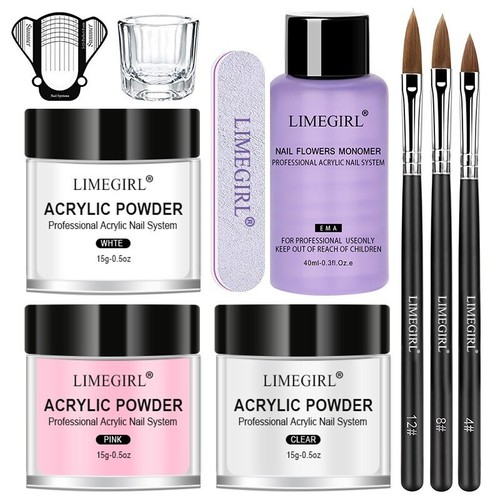 Professional Acrylic Nail Art Kit Acrylic Powder Crystal Manicure Tool ...