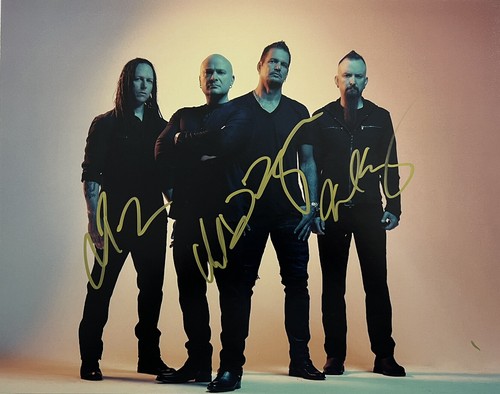 DISTURBED FULL BAND HAND SIGNED 11x14 PHOTO HARD ROCK AUTOGRAPH ...
