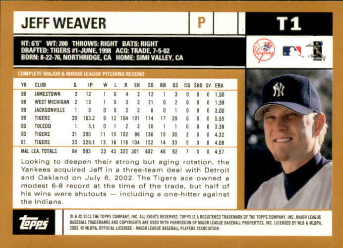 2002 Topps Traded (SP) Short Print Set Break cards NRMT-MT, You Pick | eBay