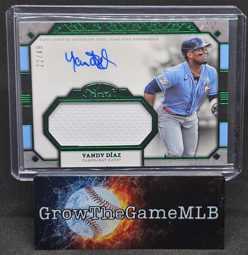 2024 Topps Tier 1 Yandy Diaz Jumbo Relic Auto Green Foil /49 #AT1JR-YD ...