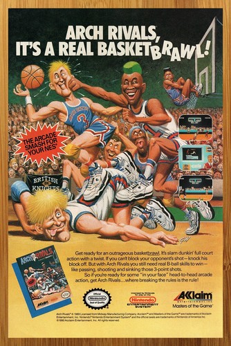 1990 Arch Rivals NES SNES Sega Genesis Vintage Print Ad/Poster Official ...