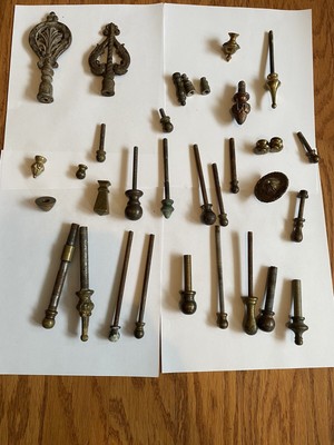 Antique Lamp Finials Lot Light Chandelier Vintage Original Brass Cast ...