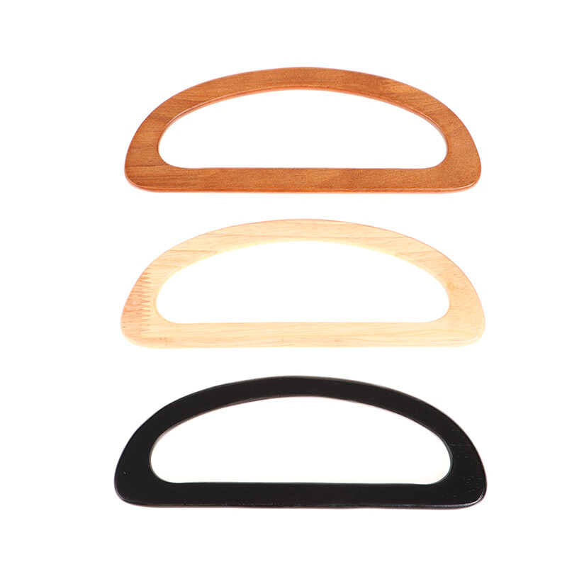 24cm Wood D Shape Bags Handle Wooden Purse Frame Hanger DIY Handbag ...