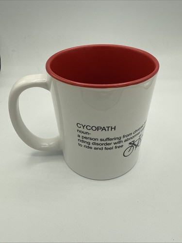 Bike Riding Theme Ceramic Mug Funny “Cycopath” Definition 8oz Red ...