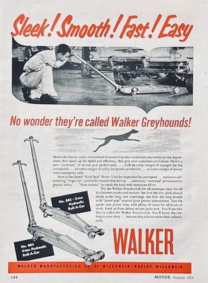 1954 Ad Walker Mfg Co Racine WI Greyhound Roll A Car Hydraulic Jacks | eBay