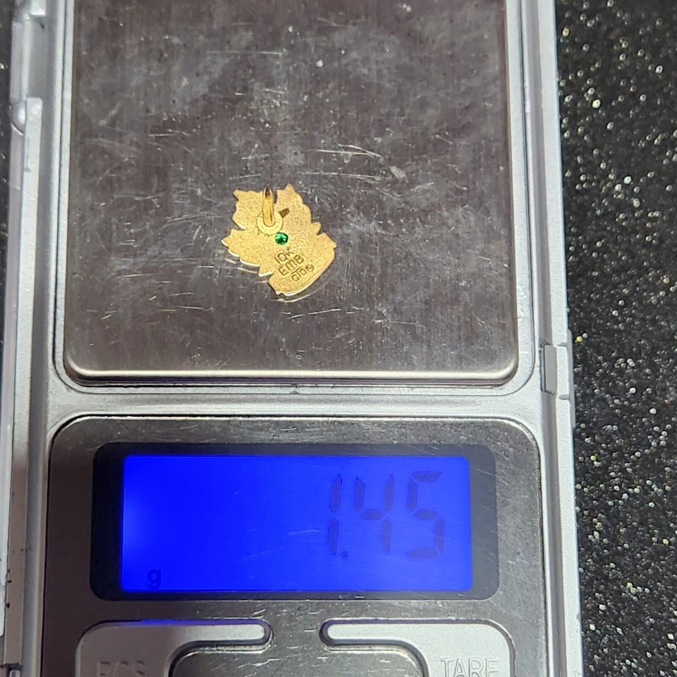 OC Tanner Sears 20 Year Tie Tack Lapel Service Pin 10K Gold Emerald ...