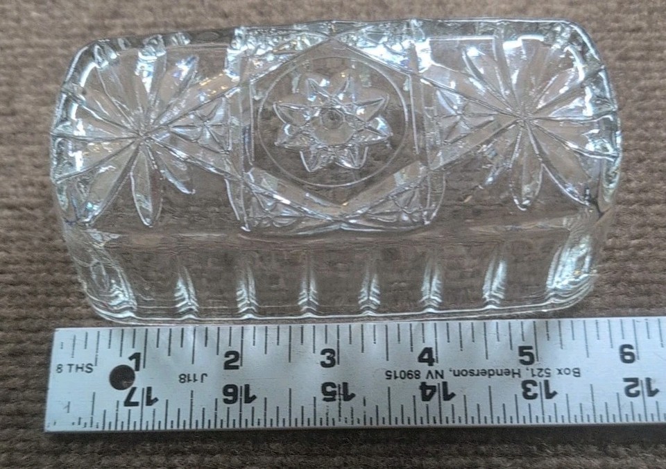 American Brilliant Cut Anchor Hocking Glass BUTTER DISH REPLACEMENT LID ...