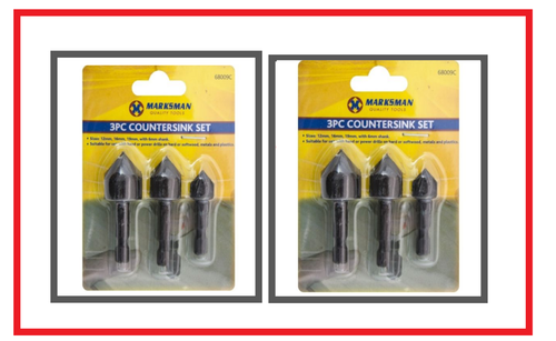 3PCS Countersink Drill Bit Set For Steel And Hard Metals 12mm 16mm 19mm ...