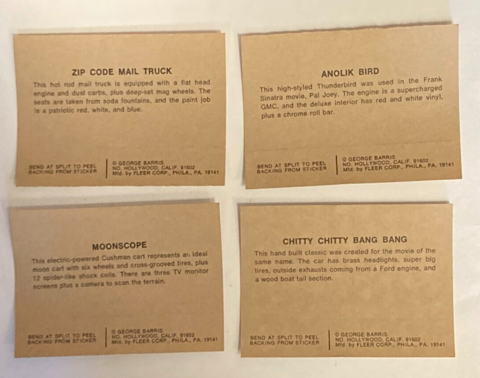 Vintage George Barris Kustom Cars Stickers Lot of Four #1 | eBay