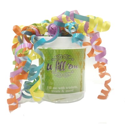 U Fill Em Party Trinket Container w/ Curly Ribbons, Balloon Holder ...