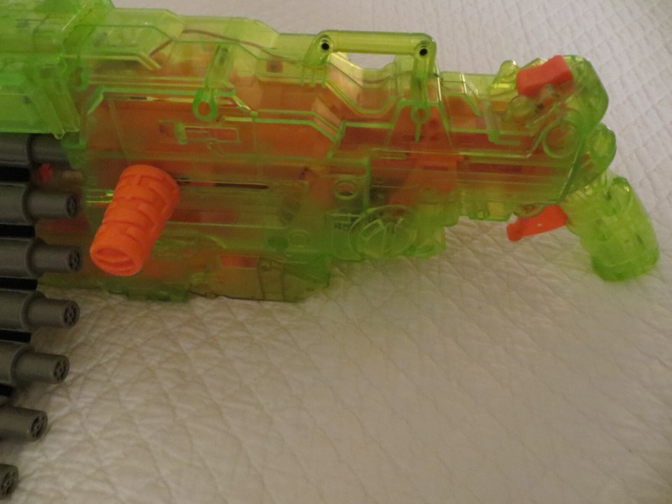 NERF N-Strike Vulcan EBF-25 Sonic Clear Neon Green Gun w/ Ammo Belt | eBay