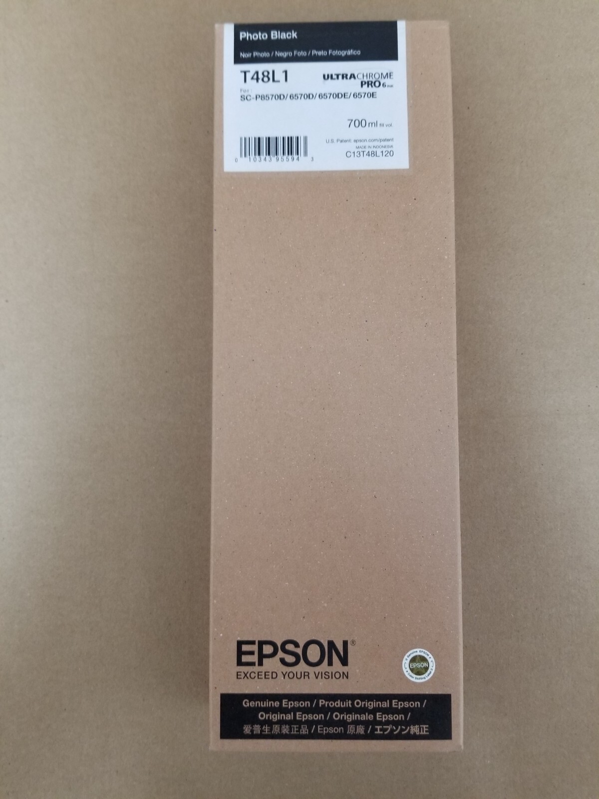 GENUINE Epson UltraChrome PRO6 Photo Black Ink 700ml For P8570/P6570 ...