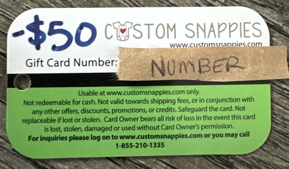 Custom Snappies Gift Card
