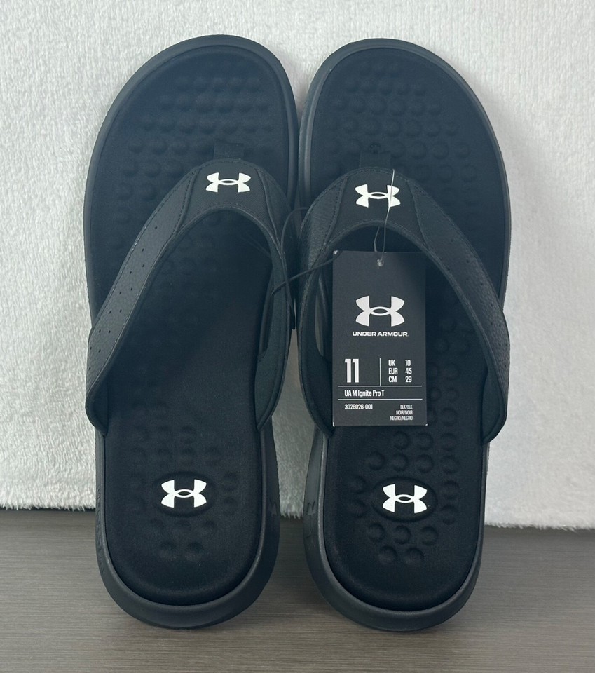 Under Armour Men's Black/White Ignite Pro Sandals Size 11 New With Tag ...