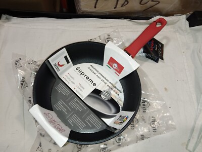 Olympia Die-Cast Deep Aluminum Frying Pan With Red Soft Touch Handle, 9 ...