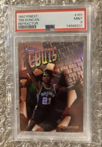 1997 TOPPS FINEST SAN ANTONIO SPURS TIM DUNCAN ROOKIE REFRACTOR #101 ...
