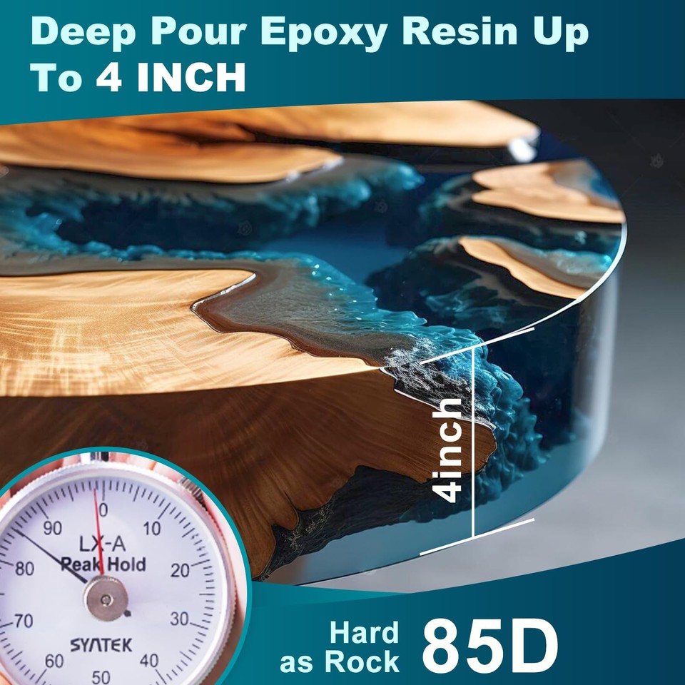 Deep Pour Epoxy Resin, 51OZ 2-4 inch Clear Epoxy Resin Kit,Bubble Free ...