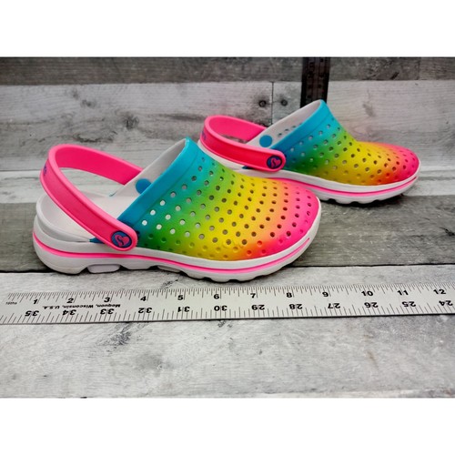 Crocs Foamies Girls Size 2 Neon Rainbow Colors Machine Washable 1722 | eBay