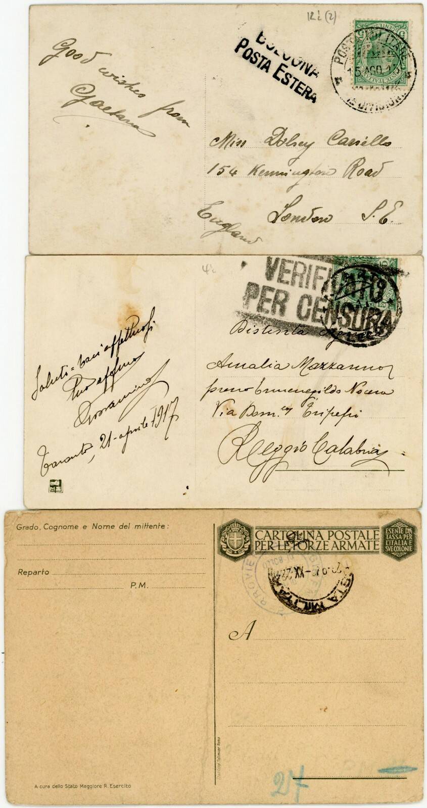 ITALY WW1 + WW2 MILITARY MAIL POSTCARDS 6 ITEMS | eBay