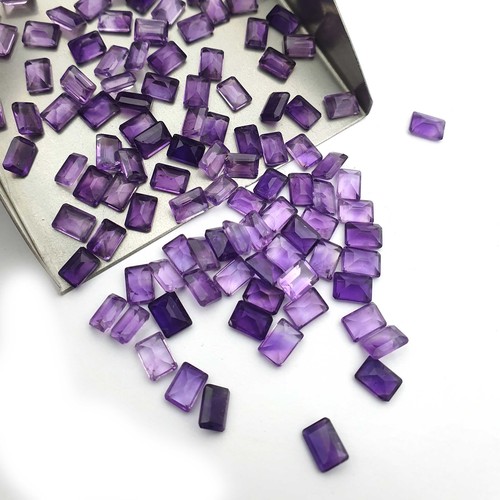 Natural African Amethyst Rectangle Cut Loose Stone Lot 138 Pcs 5-7 MM ...