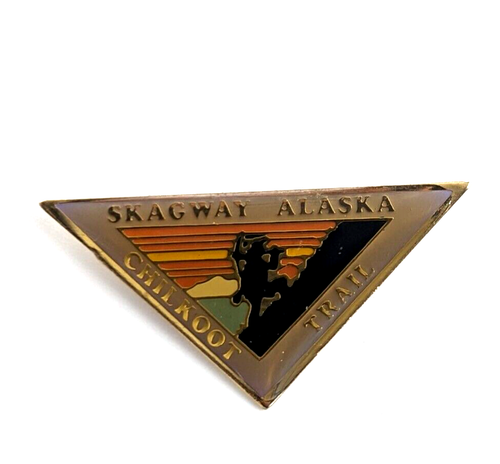 Skagway Alaska Chilkoot Trail Mountain Hiking Triangle Enamel Pin ...