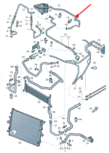 VOLKSWAGEN TOUAREG 7L Coolant Hose 7L6122447BM NEW GENUINE | eBay