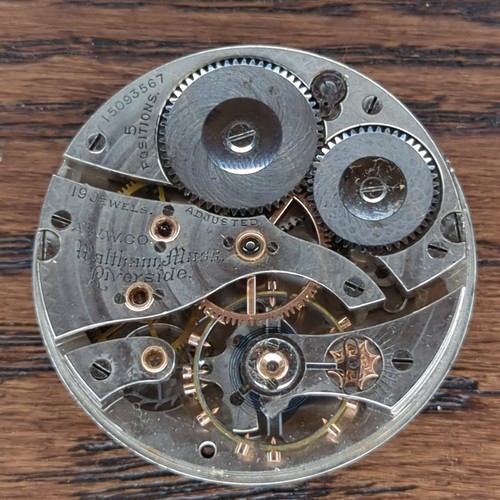 Waltham Riverside 1899 16s Pocket Watch Movement 19J For Parts (AO34 ...