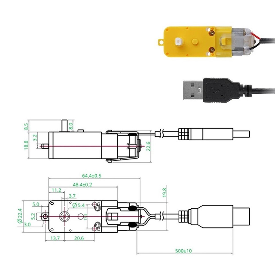 LA001 Gear Motor DC5V 59RPM for Makerworld For Bambu Lab For TT Smart Devices | eBay UK